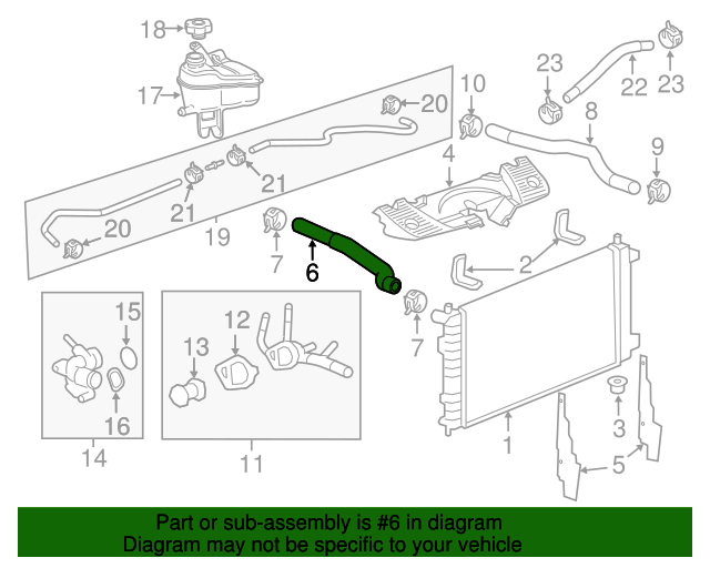 19260860 - Radiator Inlet Hose 2012-2016 Chevrolet | Chevrolet Parts Direct
