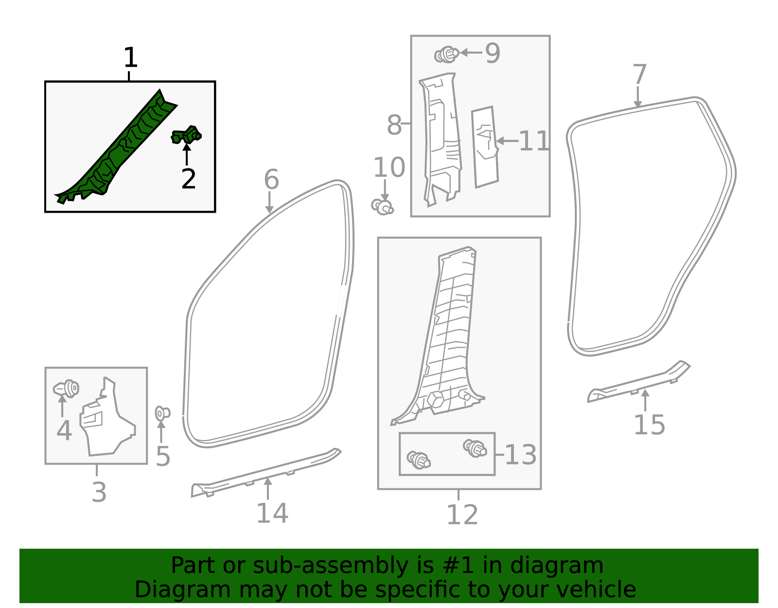2019-2024 Toyota Cover Sub-Assembly, Front Pillar, Upper Right 60117 ...