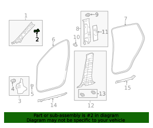 62217-42050 - Windshield Pillar Trim Clip 2019-2024 Toyota | Ourisman ...