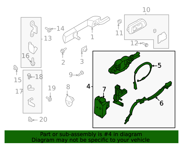 2021-2024 Ford Bronco Latch Assembly m2dz78264a26d | TascaParts.com