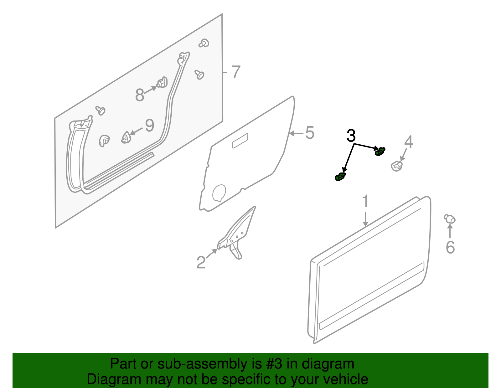 1998-2008 Subaru Belt Weather-Strip Stabilizer 61256AE010 | Subaru ...