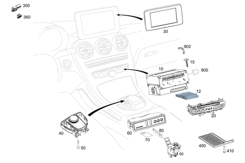 Radio, Operating and Display System for 2020 Mercedes-Benz GLC 43 AMG ...