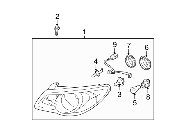 92102-2H050 - Headlight Assembly 2007-2009 Hyundai Elantra ...
