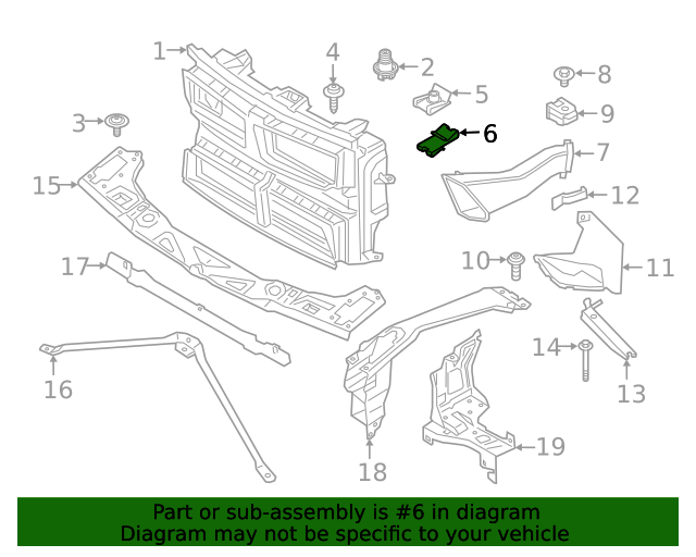 7147305866 - 2014-2024 BMW Radiator Support Air Duct Clip (07-14-7-305 ...