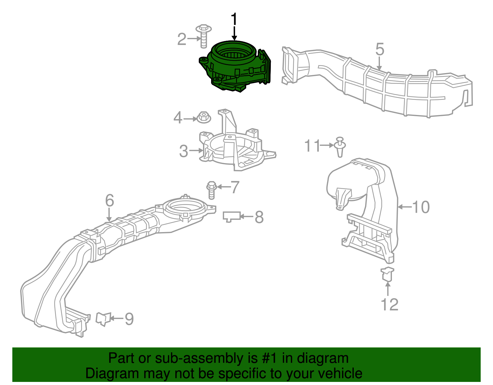 2013-2016 GM Drive Motor Battery Pack Cooling Fan 13584653 GM ...