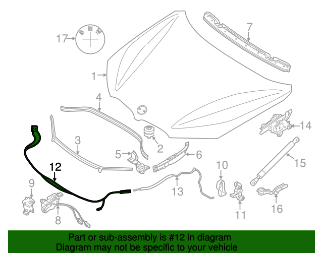 51237495843 - 2016-2022 BMW Release Cable (51-23-7-495-843) | BMW of ...