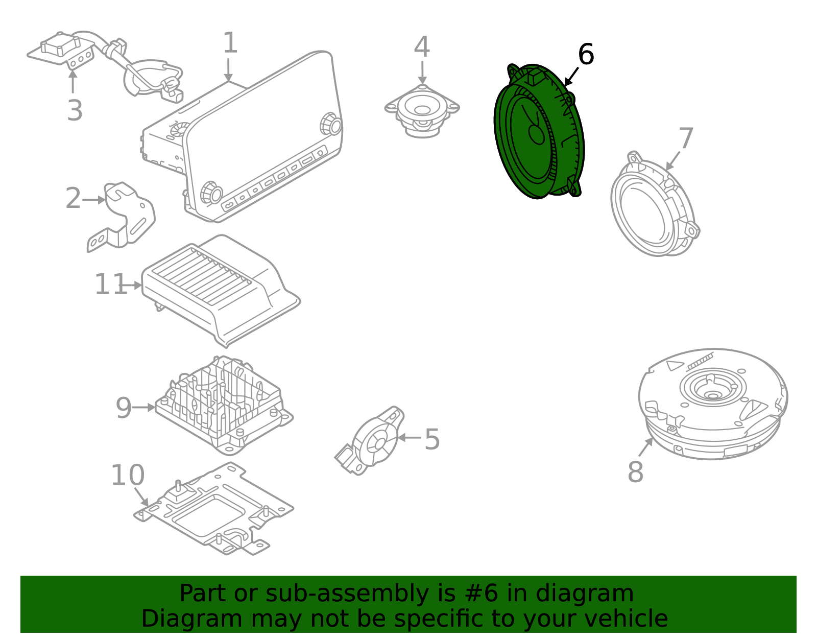 2024-2025 Nissan Rogue Front Dr Speaker 28156-6RA1A | Nissan Parts ...