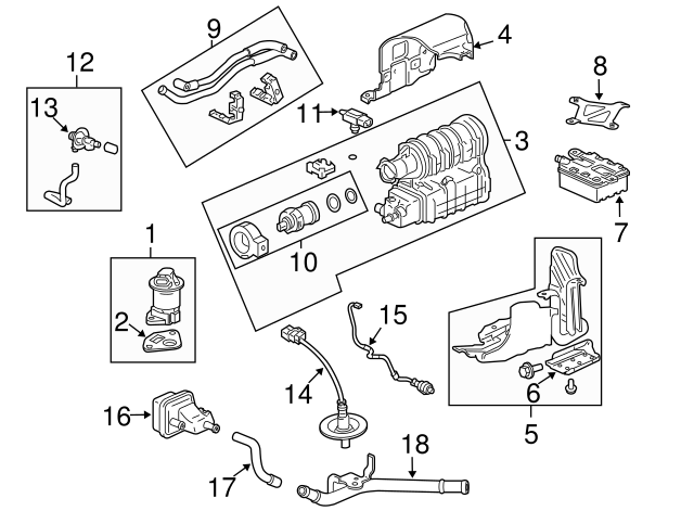18011-RBJ-000 - Exhaust Gas Recirculation (EGR) Valve 2010-2020 Honda ...