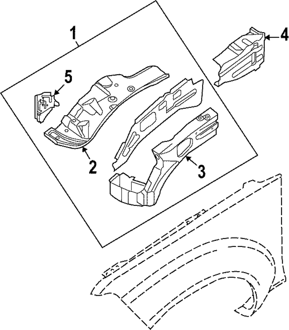 F4180-9BUEA - 2023-2025 Nissan Frontier - Fender Apron Reinforcement ...