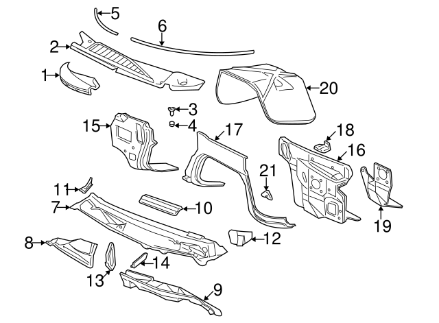 1996-2002 GM Motor Cover Bracket 15974843 | TascaParts.com