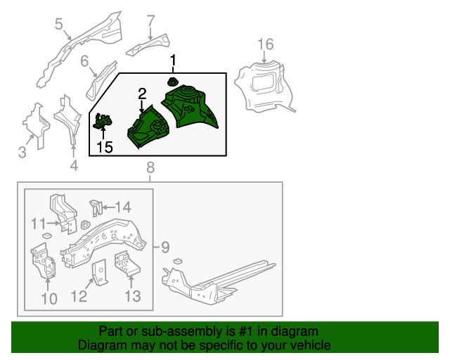 23474921 - Front Driver Side Wheelhouse Panel 2010-2019 GM ...