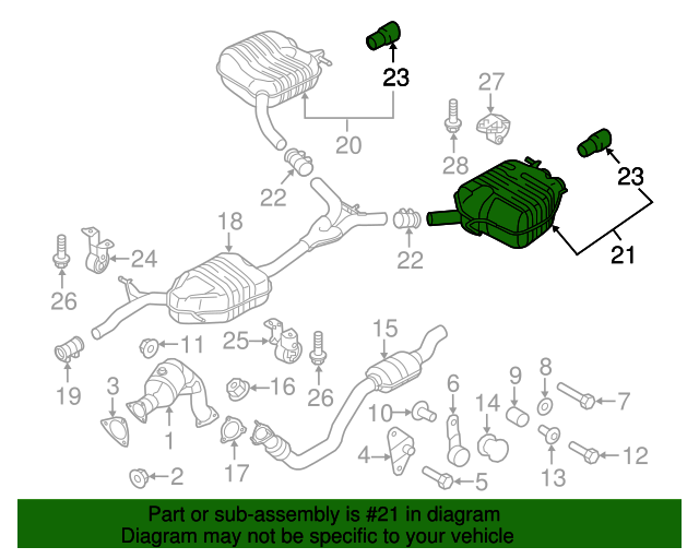 8R0-253-609-AG - Exhaust Muffler 2013-2017 Audi Q5 | AutoNationParts.com