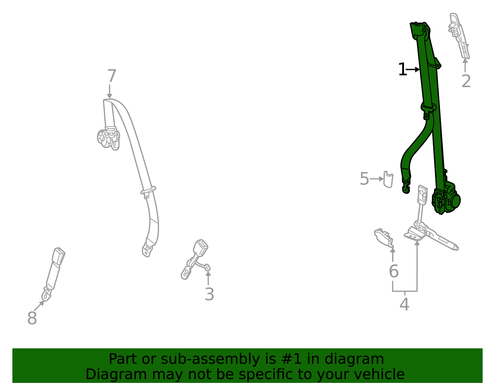 2021-2024 GM Lap & Shoulder Belt 85003896 GM | GMPartsDirect.com