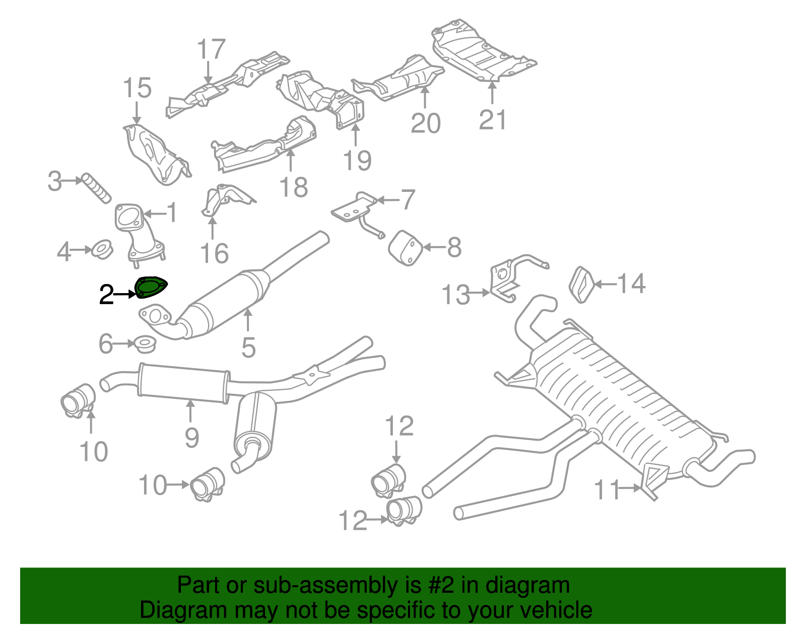 WCM500110 - Front Pipe Gasket 2010-2016 Land Rover | Land Leaping ...