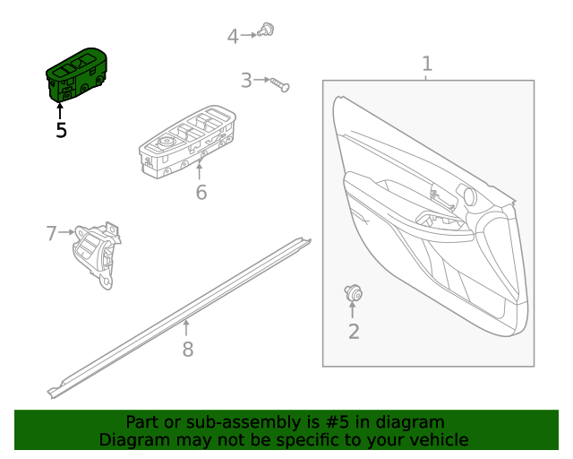93575-L1000-REY - Window Switch 2020-2023 Hyundai Sonata ...