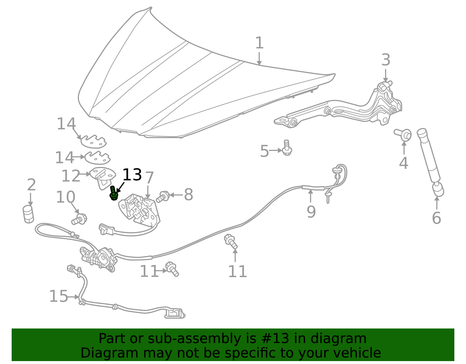 2020-2025 Chevrolet Corvette Hood Primary Latch Striker Bolt 11602904 ...