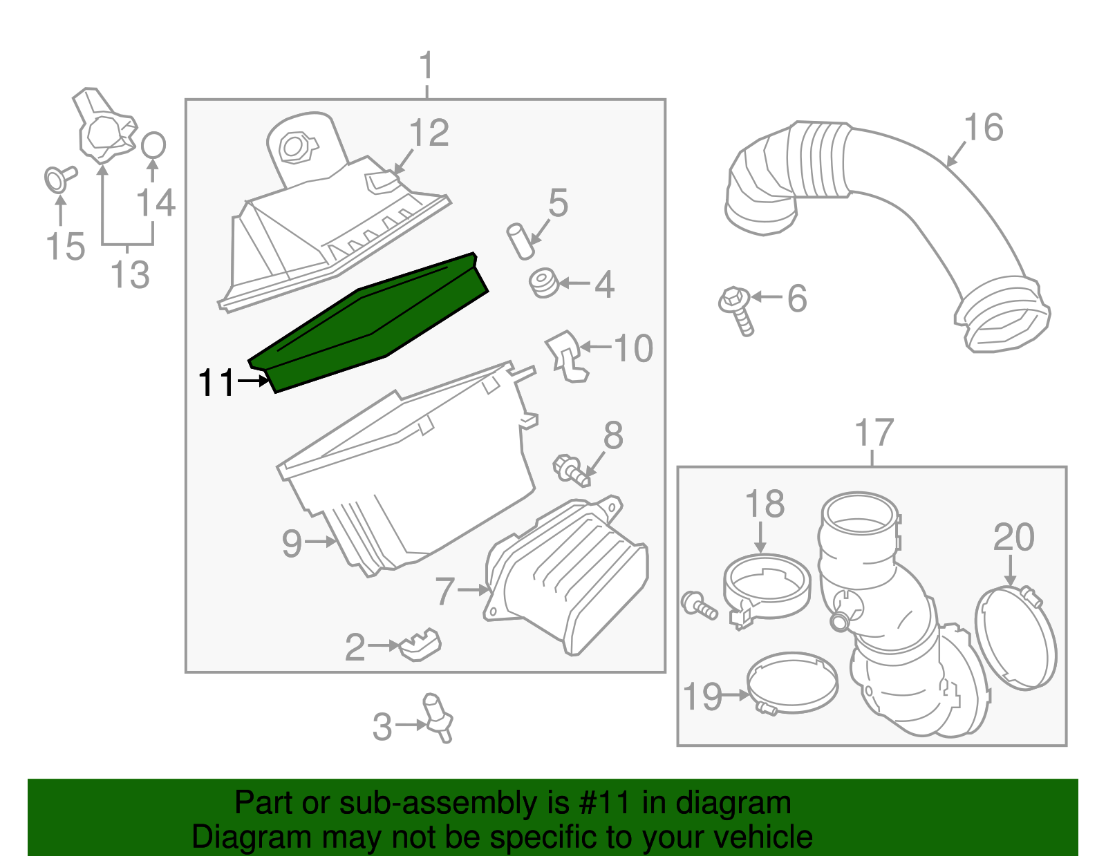 2016-2019 Nissan TITAN XD Air Filter 16546-EZ40A | Nissan Parts Central
