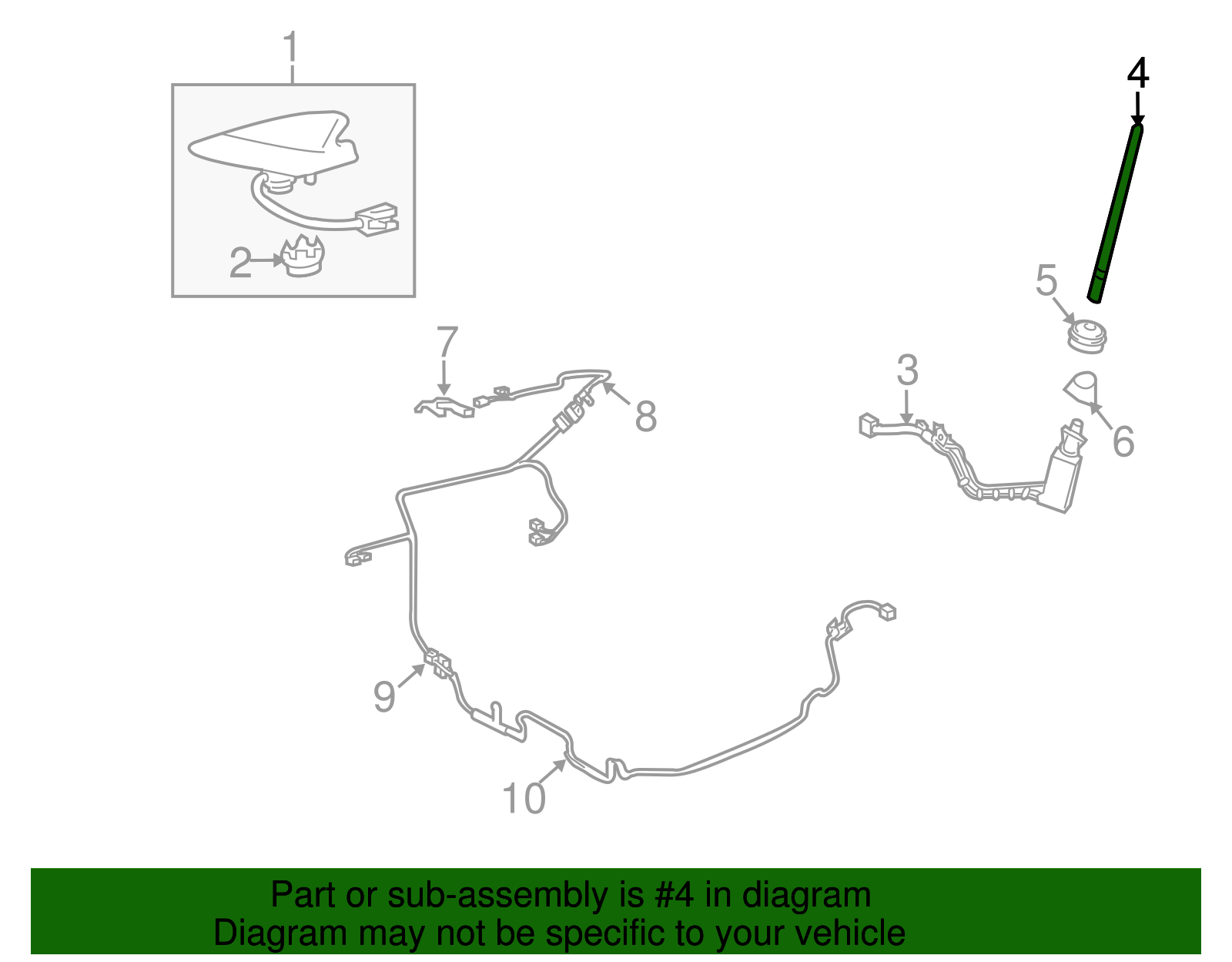 2010-2015 Lexus Antenna Mast 86309-53060 | OEM Parts Online