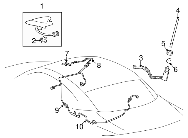 2011-2013 Lexus Radio Antenna Mast 86760-53060-C1 | OEM Parts Online