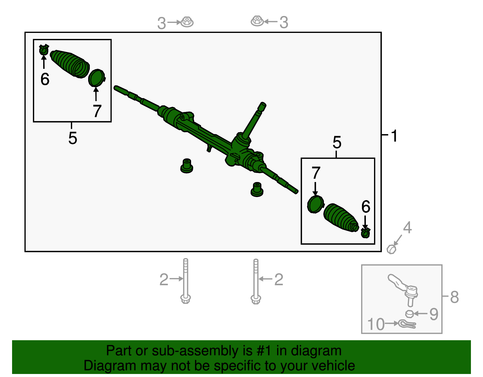 2018-2022 Toyota C-HR Steering Gear 45510-F4011 | Toyota Parts Center