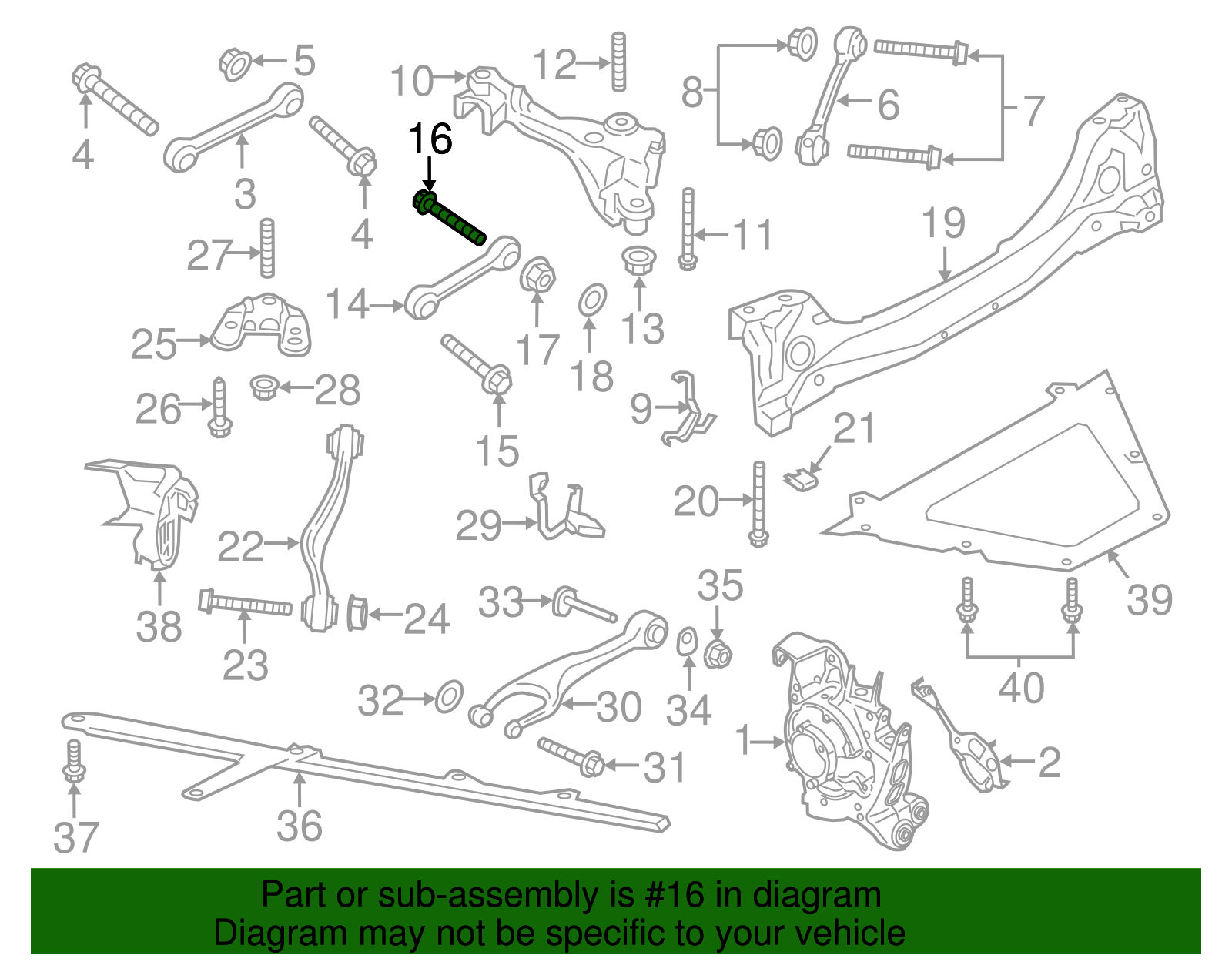 2010-2024 Porsche Rear Lower Control Arm Adjust Bolt WHT-008-736 ...