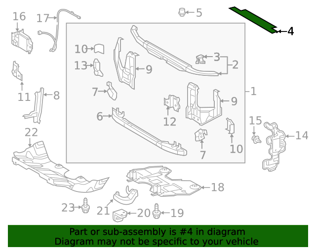 53292-04030 - Upper Tie Bar Seal - 2016-2023 Toyota Tacoma | OEM ...