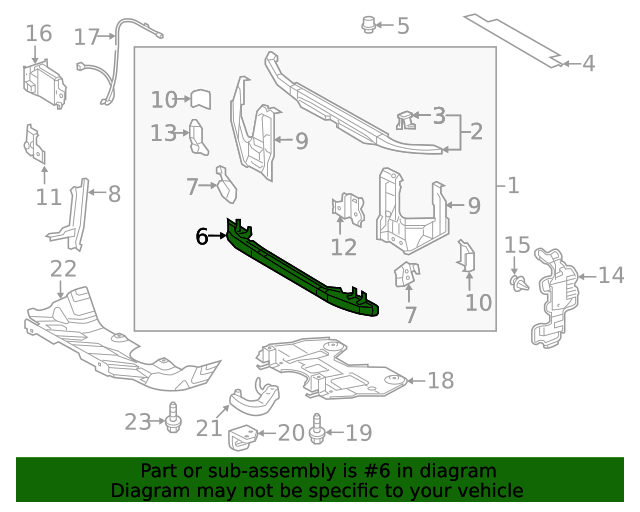 2016-2023 Toyota Tacoma Lower Tie Bar 57104-04040 | Toyota Parts