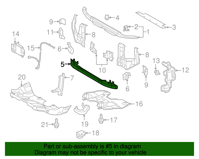 2016-2020 Toyota Tacoma Lower Tie Bar 57104-04040 | Longo Toyota Parts