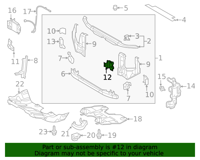 2005-2023 Toyota Tacoma Radiator Support Panel Reinforcement (Left ...