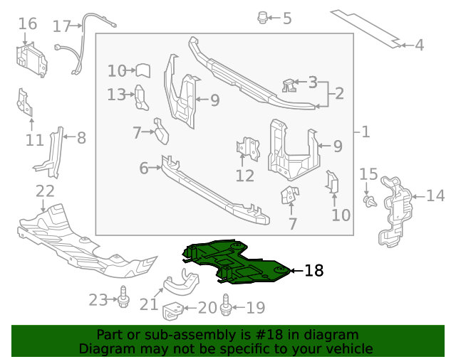 2005-2023 Toyota Tacoma Radiator Support Splash Shield 51406-04020 ...