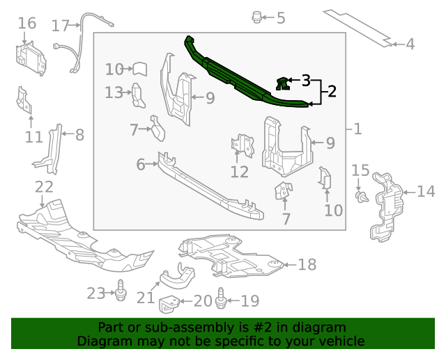 2016-2021 Toyota Tacoma Upper Tie Bar 53205-04020 | Toyota Express Parts