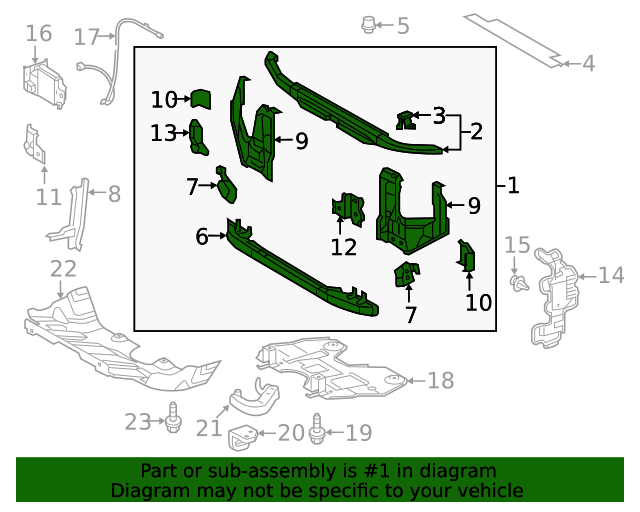 2016-2023 Toyota Tacoma Radiator Support 53201-04130 | OEM Parts Online