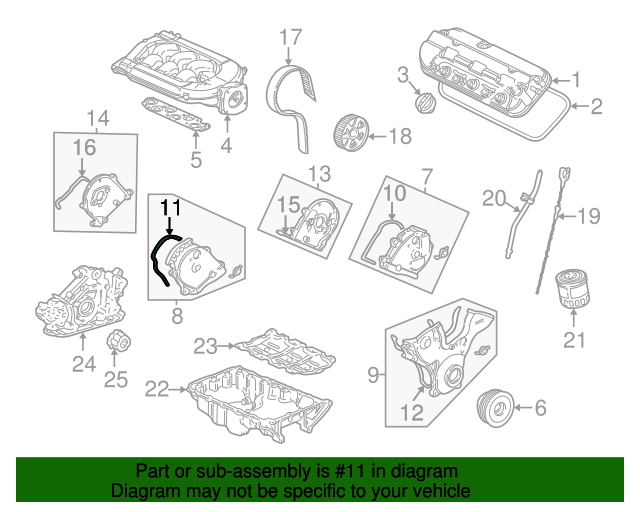 11832-P8A-A00 - Outer Timing Cover Gasket 1998-2004 Honda | Honda Parts ...