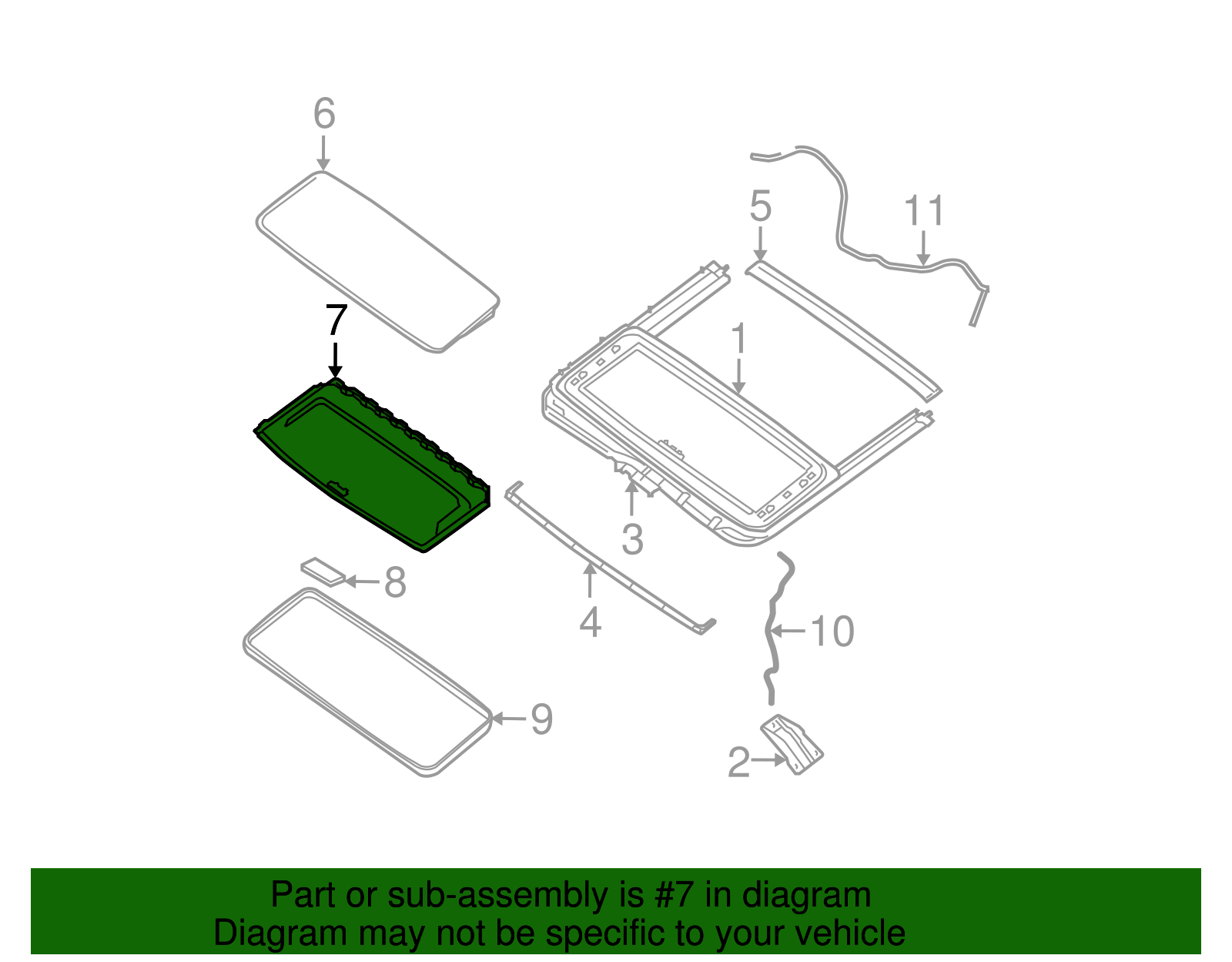 2005-2021 Nissan Frontier Sunroof Cover 91250-EB000 | My Nissan Part