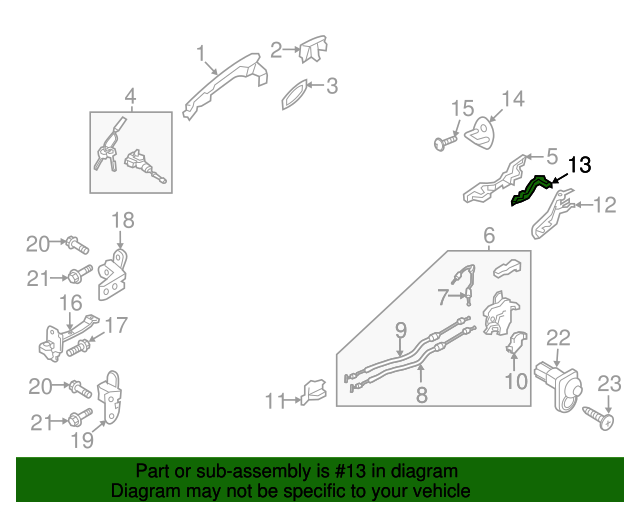 2013-2014 Hyundai Elantra Coupe Latch Assembly Support Bracket 82485 ...
