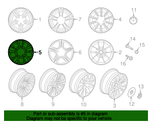 Genuine BMW 36-11-6-853-816 | 20" V-Spoke 356 Liquid Black Rim - Front ...