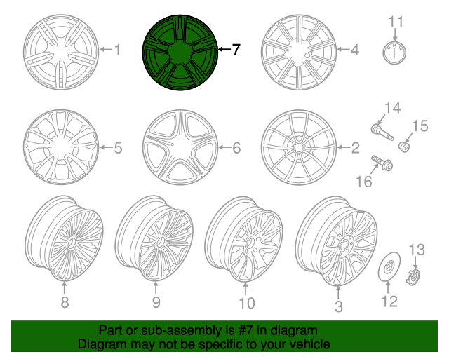 Genuine BMW 36-11-7-843-715 | 20" Style 373M Double Spoke Light Alloy ...