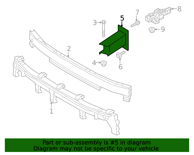 80A-807-133 - Bumper Impact Bar Bracket 2018-2024 Audi ...