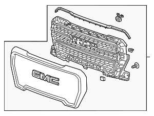 2019-2022 GMC Bright Chrome Front Grille 84508286 | GMPartsDirect.com