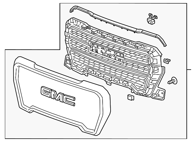 2019-2022 GMC Bright Chrome Front Grille 84508286 | GMPartsDirect.com