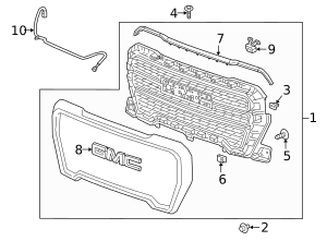 2019-2022 GMC Bright Chrome Front Grille 84508286 | GMPartsDirect.com