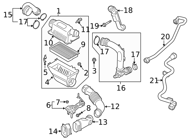 2020-2024 Ford Intake Hose M1MZ-9C675-A | Varsity Ford