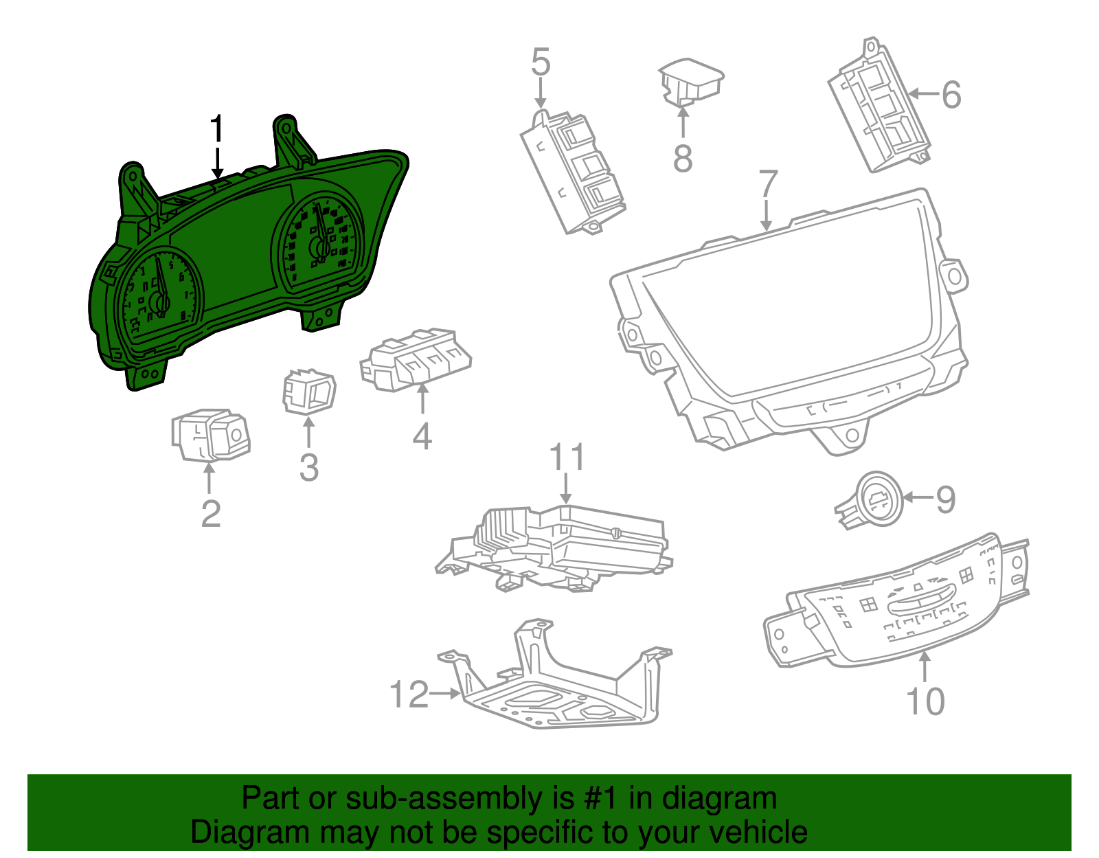 2022-2025 Cadillac Instrument Cluster 85620645 GM | GMPartsDirect.com