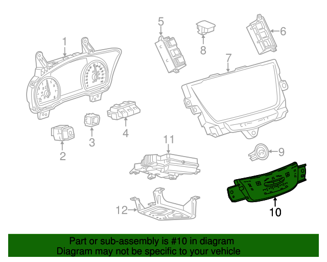 2017-2021 Cadillac XT5 Heating and Air Conditioning Control Panel ...