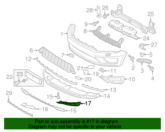 2015-2017 Volkswagen Touareg Fog Lamp Bezel 7P6-807-490-H-GRU | OEM ...