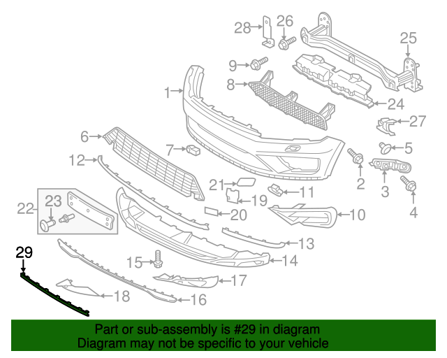 2015-2017 Volkswagen Touareg Front Trim 7P6-807-725-GRU | OEM Parts Online