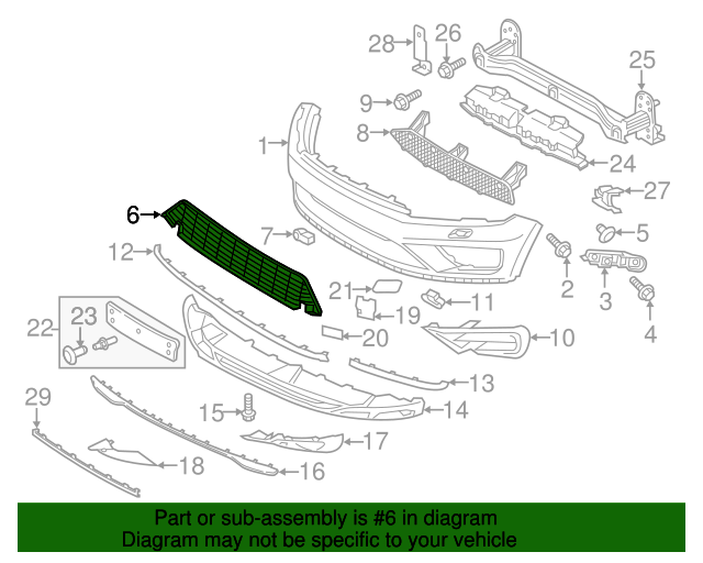 2015-2017 Volkswagen Touareg Lower Grille 7P6-853-671-H-RYP | OEM Parts ...
