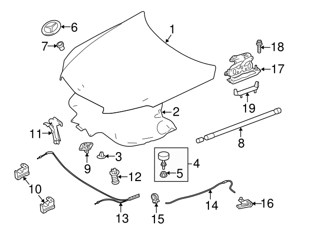 207-880-01-64 - Hood Latch 2010-2017 Mercedes-Benz | AutoNationParts.com