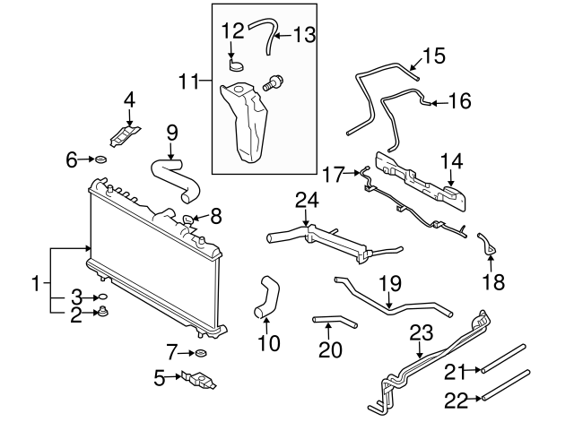 45162AE000 - Engine Coolant Overflow Hose 2002-2006 Subaru ...