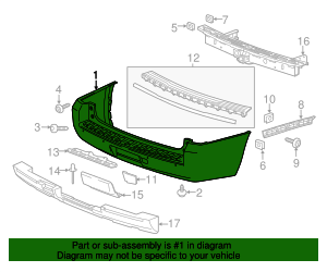 2015-2016 Chevrolet Tahoe Rear Upper Bumper Cover 23324503 | TascaParts.com